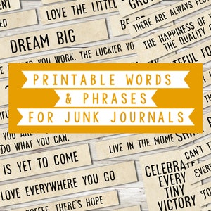 Junk Journal Words & Phrases: Vintage Labels, Affirmations (digital) - Etsy