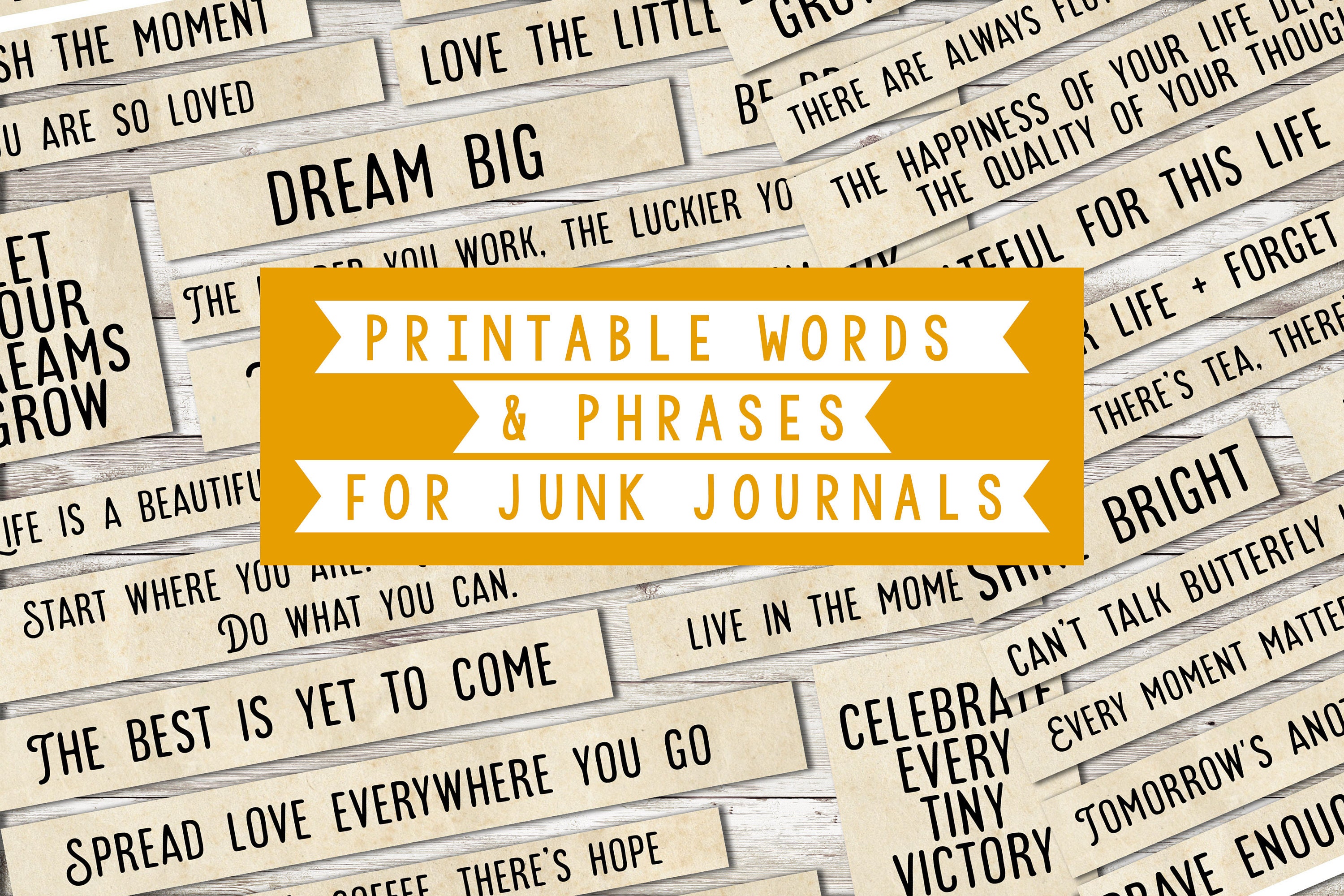 Junk Journal Words & Phrases: Vintage Labels, Affirmations (digital) - Etsy