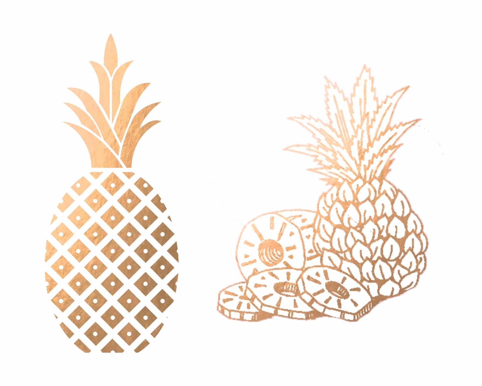 Digital Clip Art | Rose Gold Pineapples - Etsy