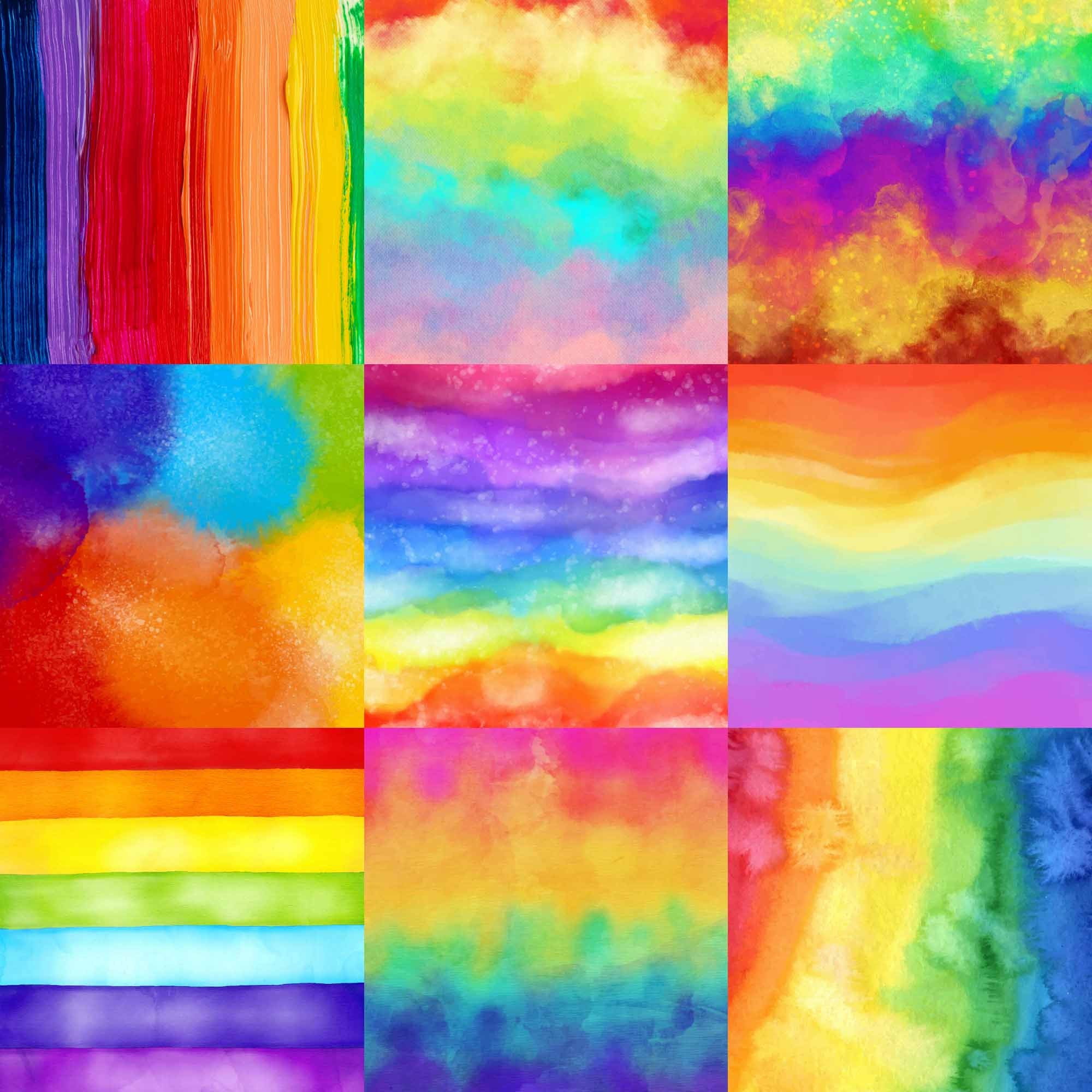 Painted Rainbow Backgrounds Rainbow Watercolor Digital | Etsy