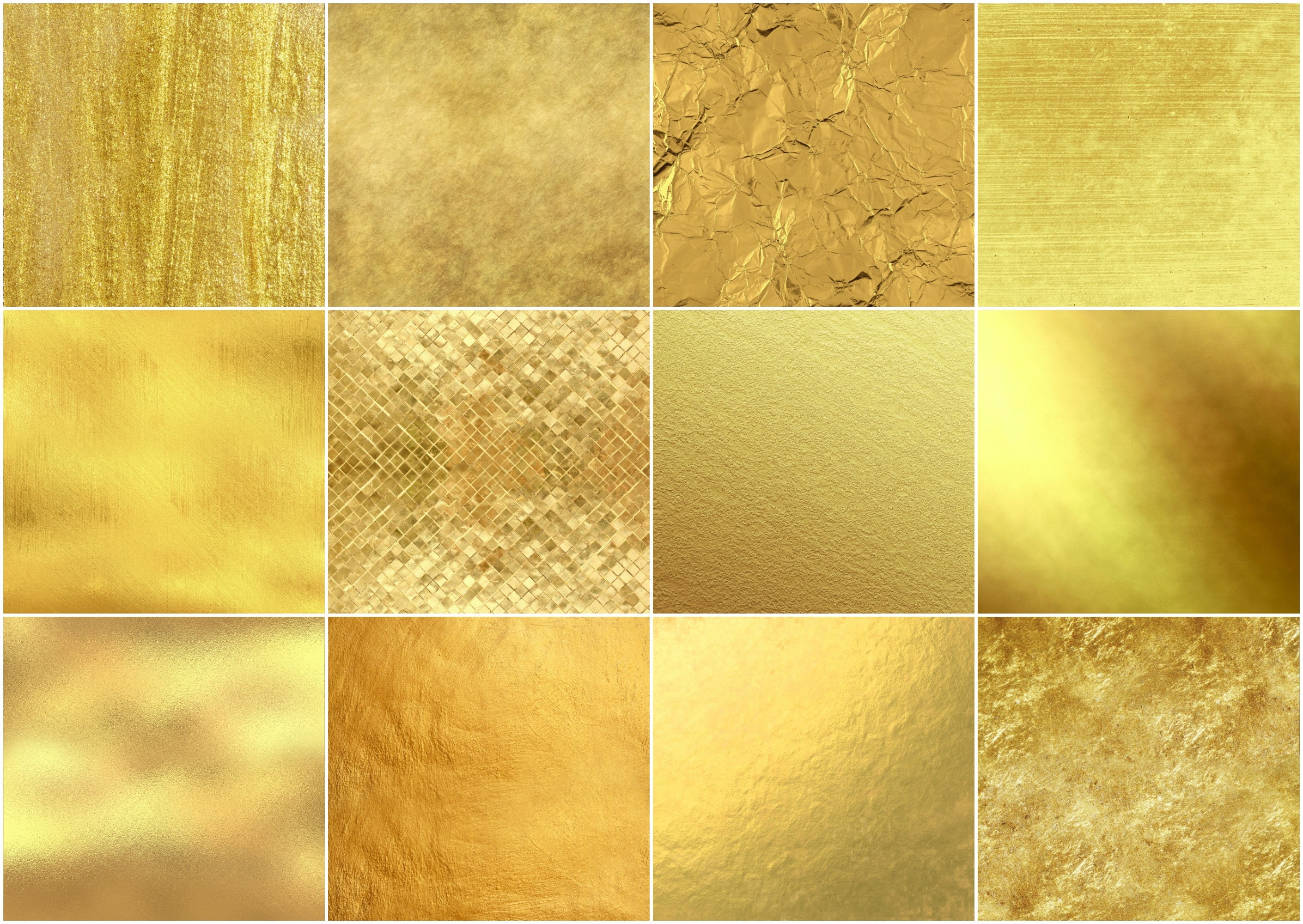 Gold Metallic Textures: 12x12 Digital Paper (PNG) - Etsy