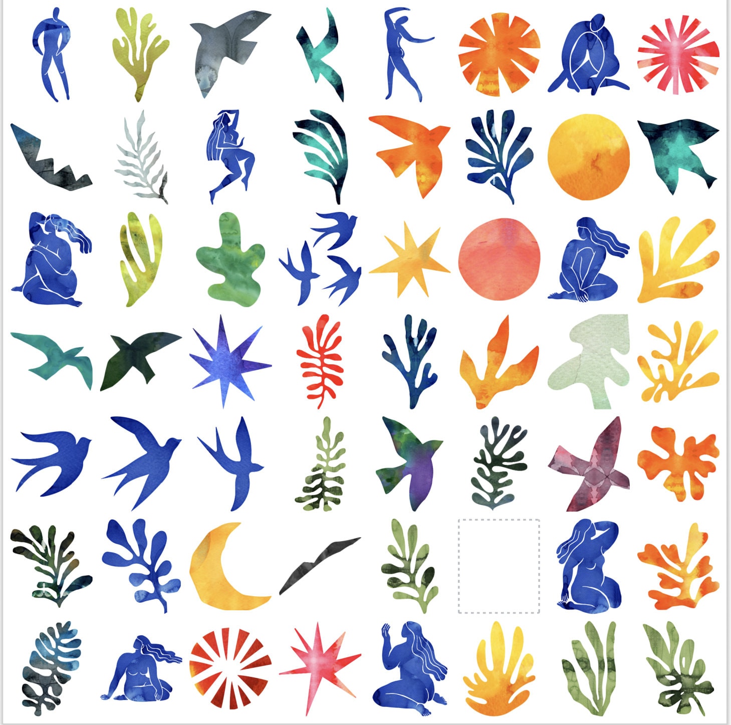 55 Mattise 'the Cut Outs' Style Collage Elements - Etsy