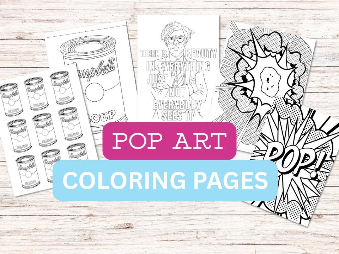 Pop Art Printable Coloring Pages | Hand Drawn - Etsy
