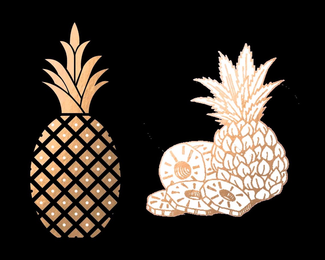 Digital Clip Art | Rose Gold Pineapples - Etsy