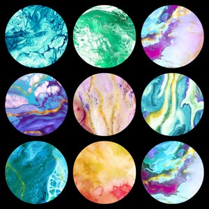 Acrylic Pour / Watercolor Digital Sheets, 12x12 Digital Papers, 66 ...