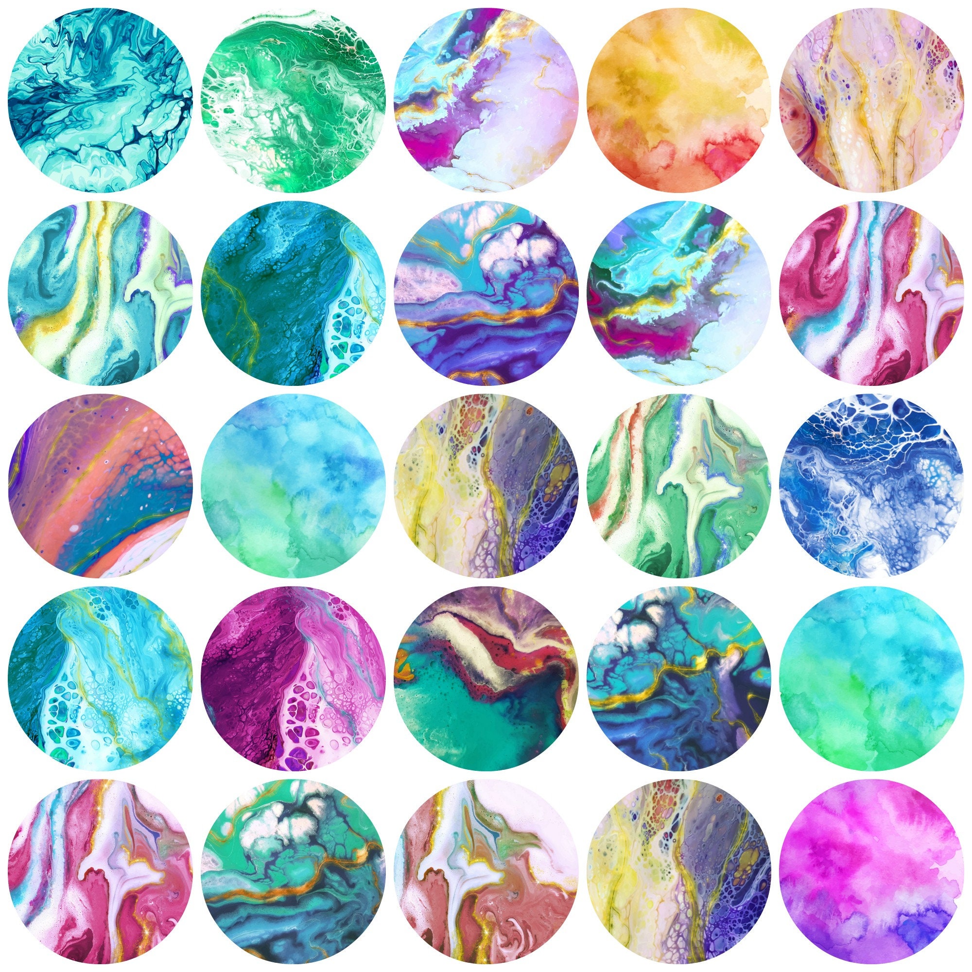 Acrylic Pour / Watercolor Digital Sheets 12x12 Digital - Etsy