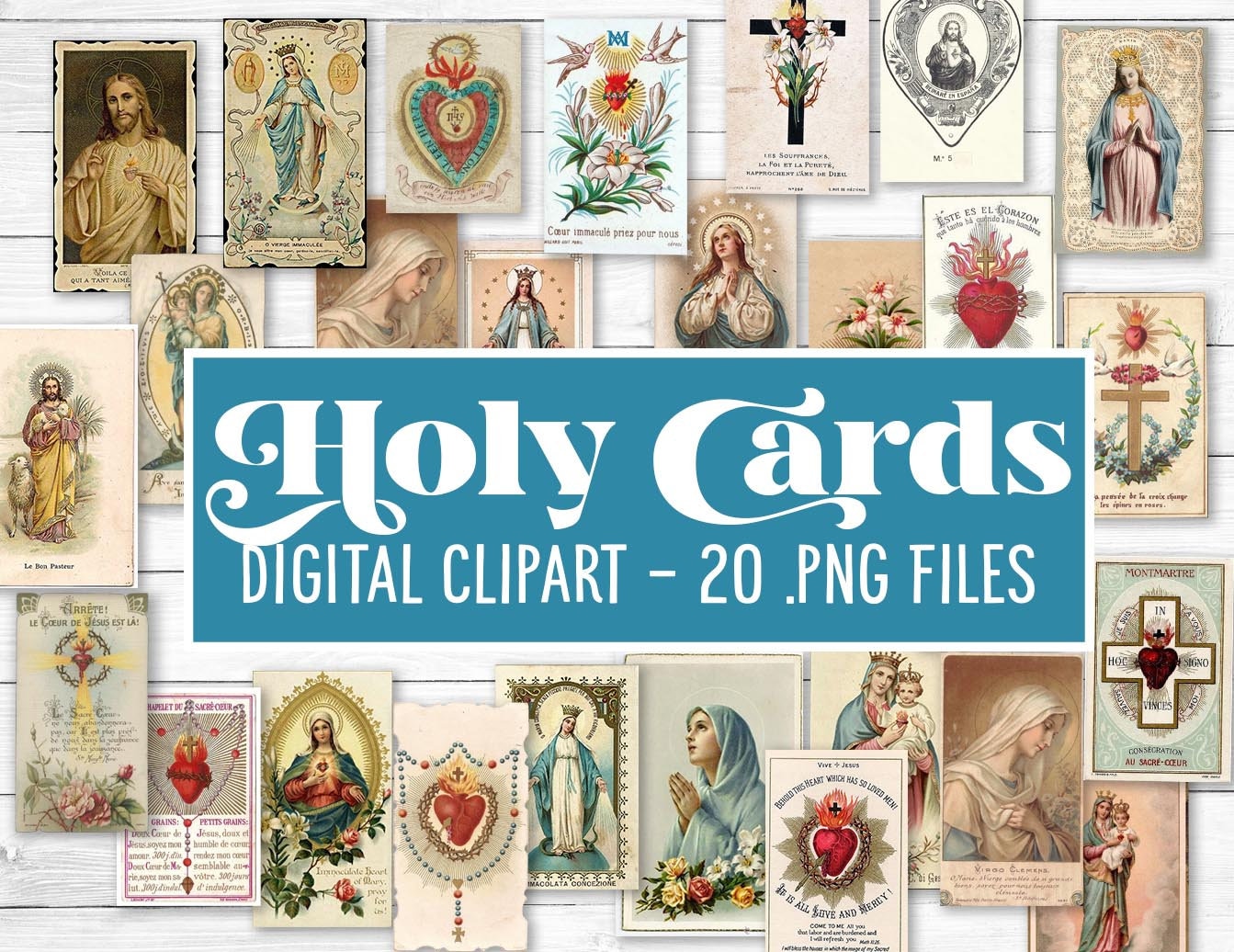 Vintage Holy Cards: Rustic Religious Ephemera (digital Clip Art) - Etsy