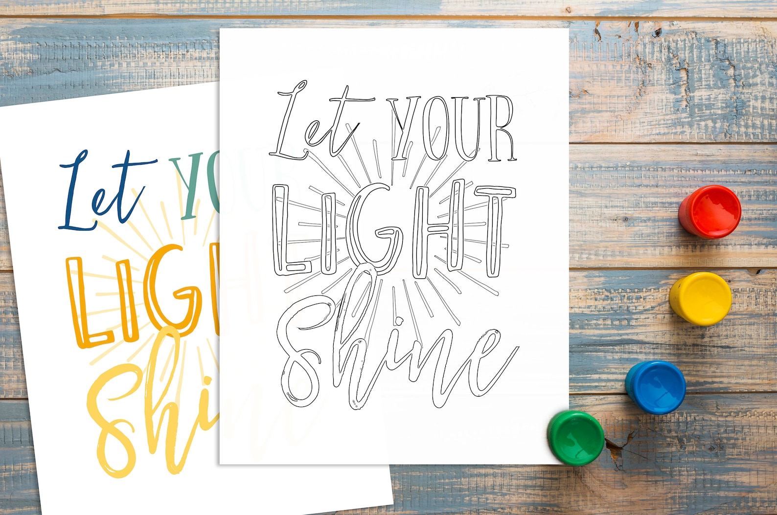 Let Your Light Shine | Printable Coloring Page 8.5x11 Inches - Etsy