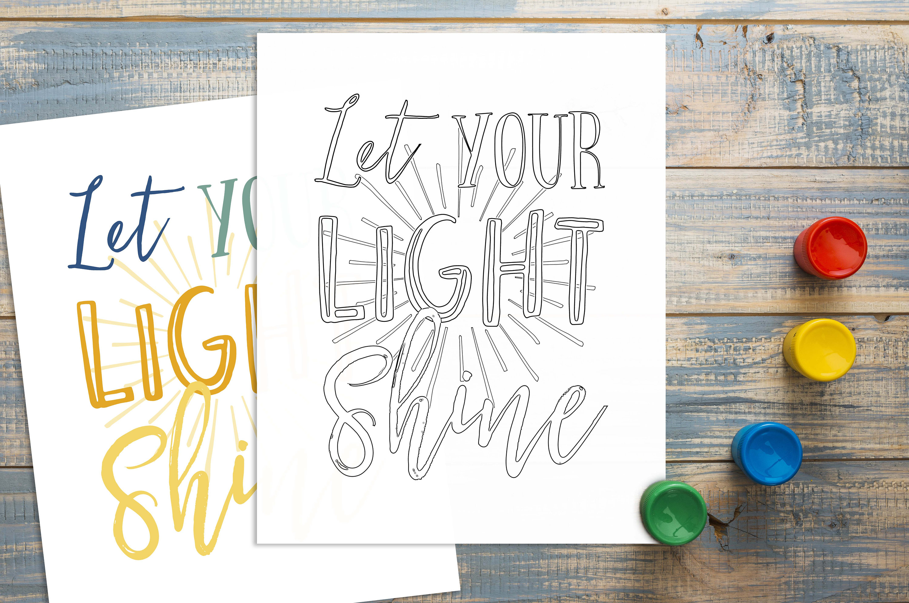 Let Your Light Shine | Printable Coloring Page 8.5x11 Inches - Etsy