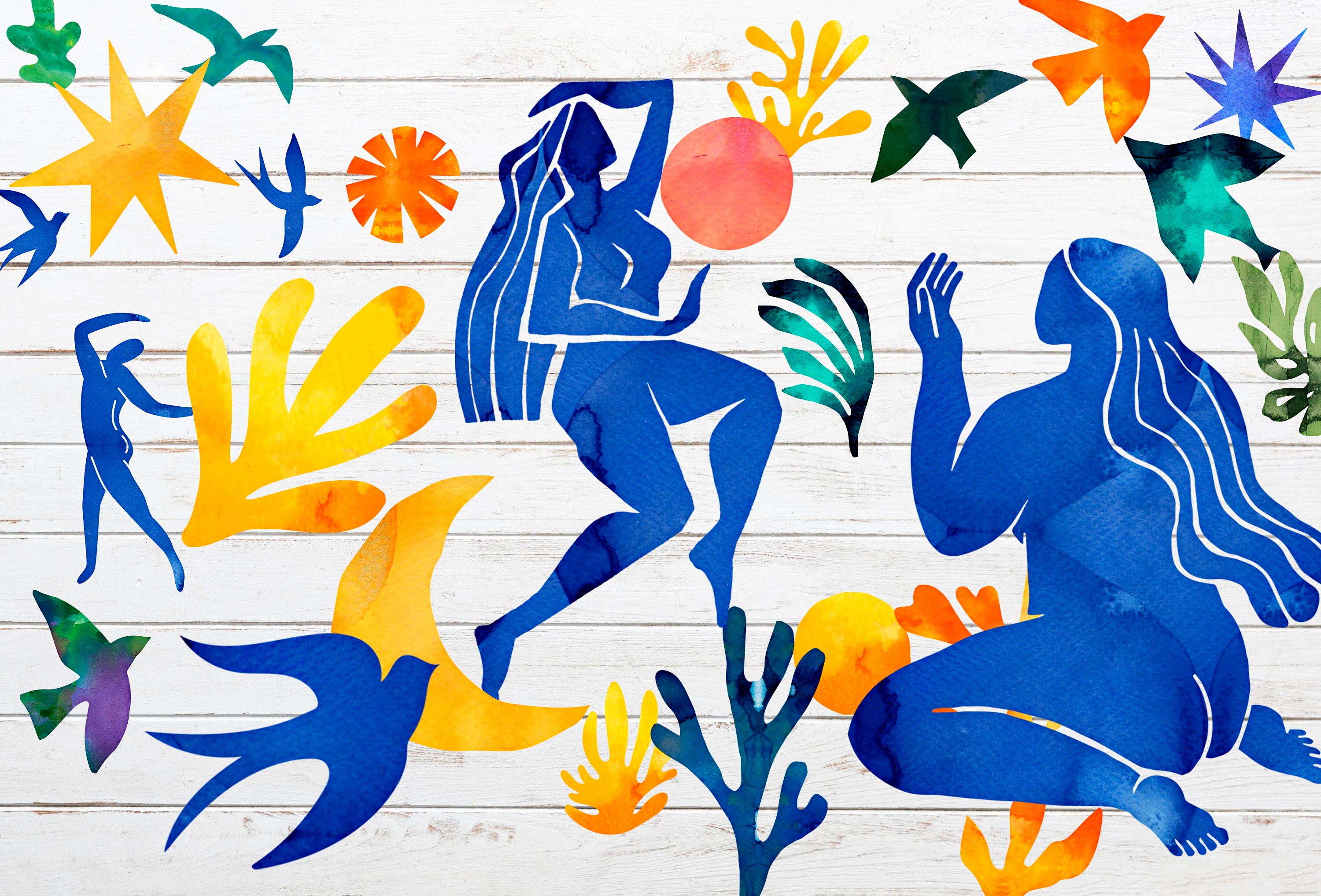 55 Mattise 'the Cut Outs' Style Collage Elements - Etsy