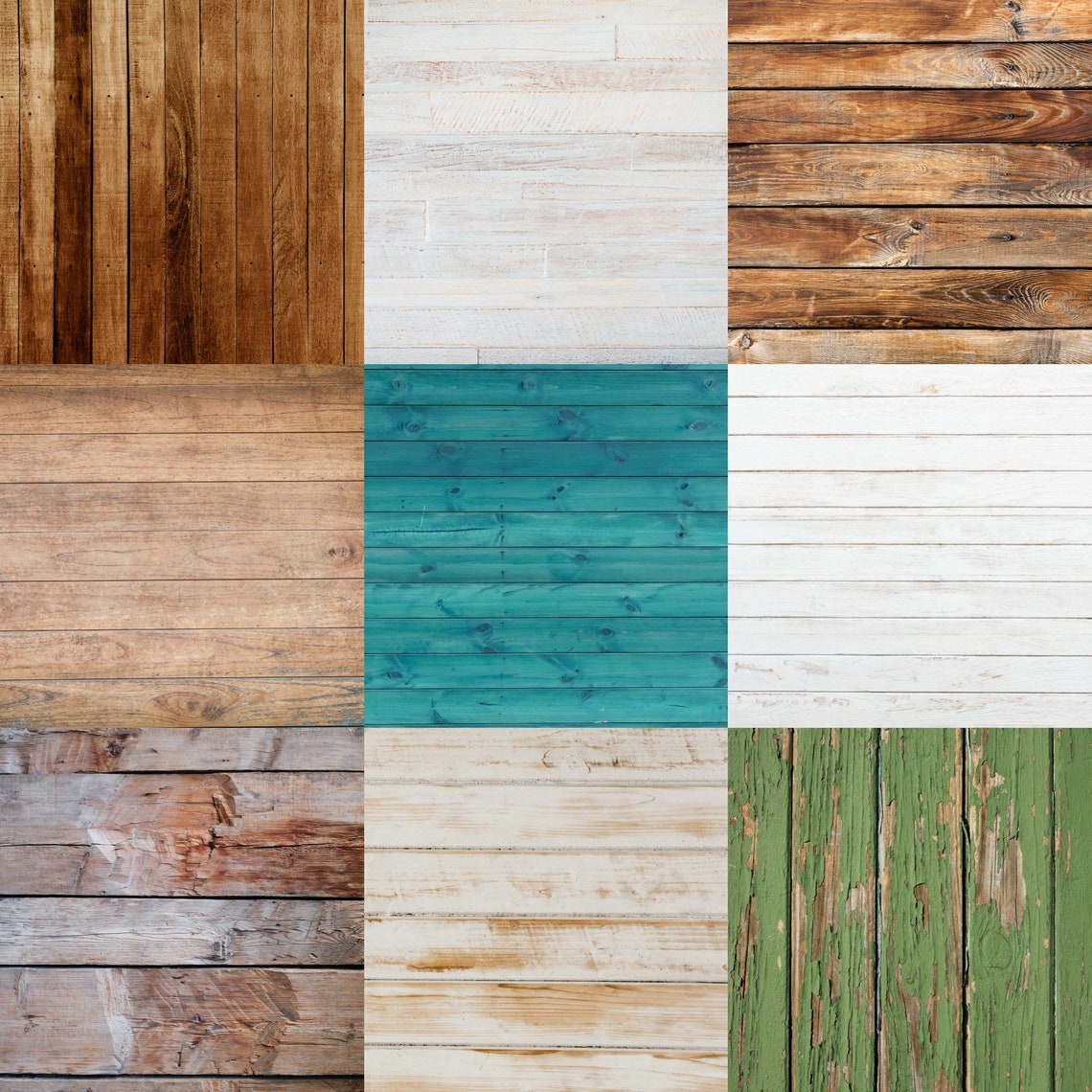 Wood and Chipped Paint Textures Digital Sheets, 12x12 Digital Papers ...