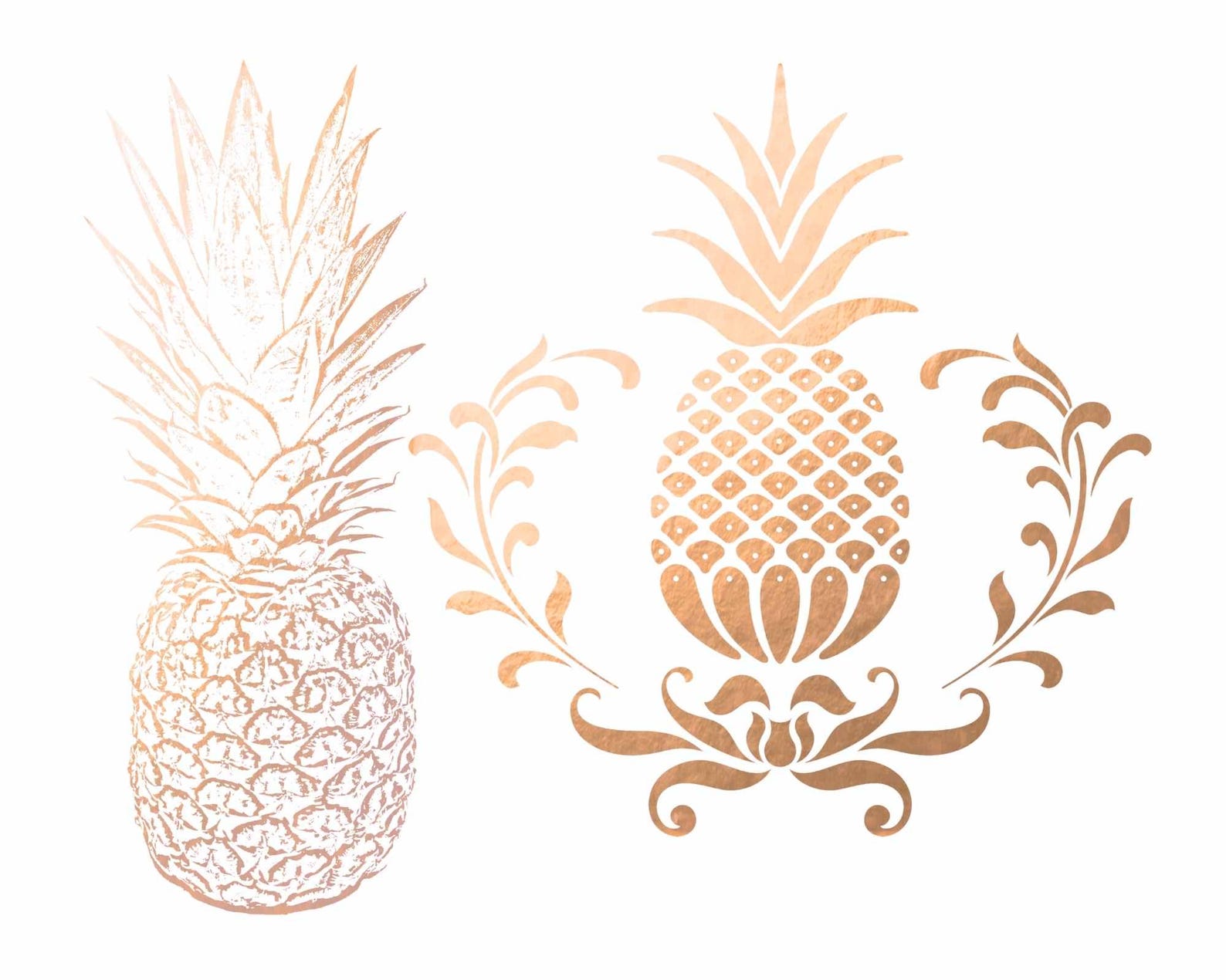 Digital Clip Art | Rose Gold Pineapples - Etsy