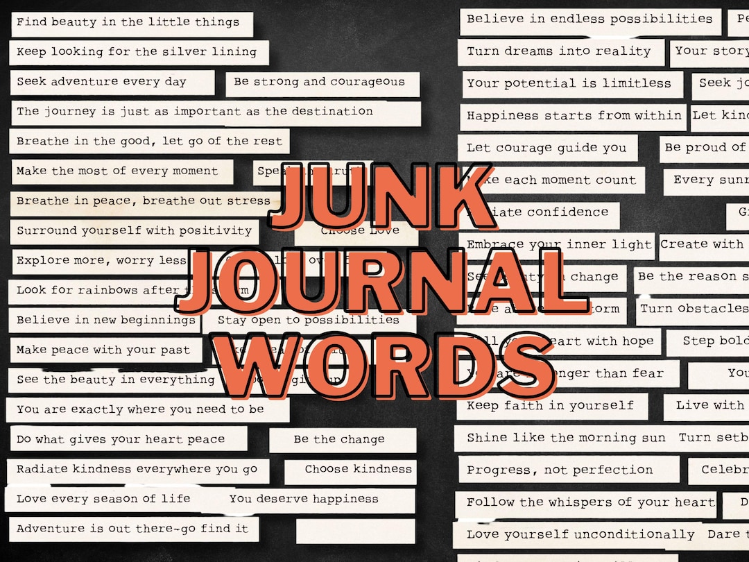 Vintage Inspirational Words - Junk Journal Embellishments (digital ...
