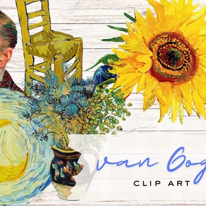 Van Gogh Paintings Clipart: Art History Collage Elements (20 PNG Files ...