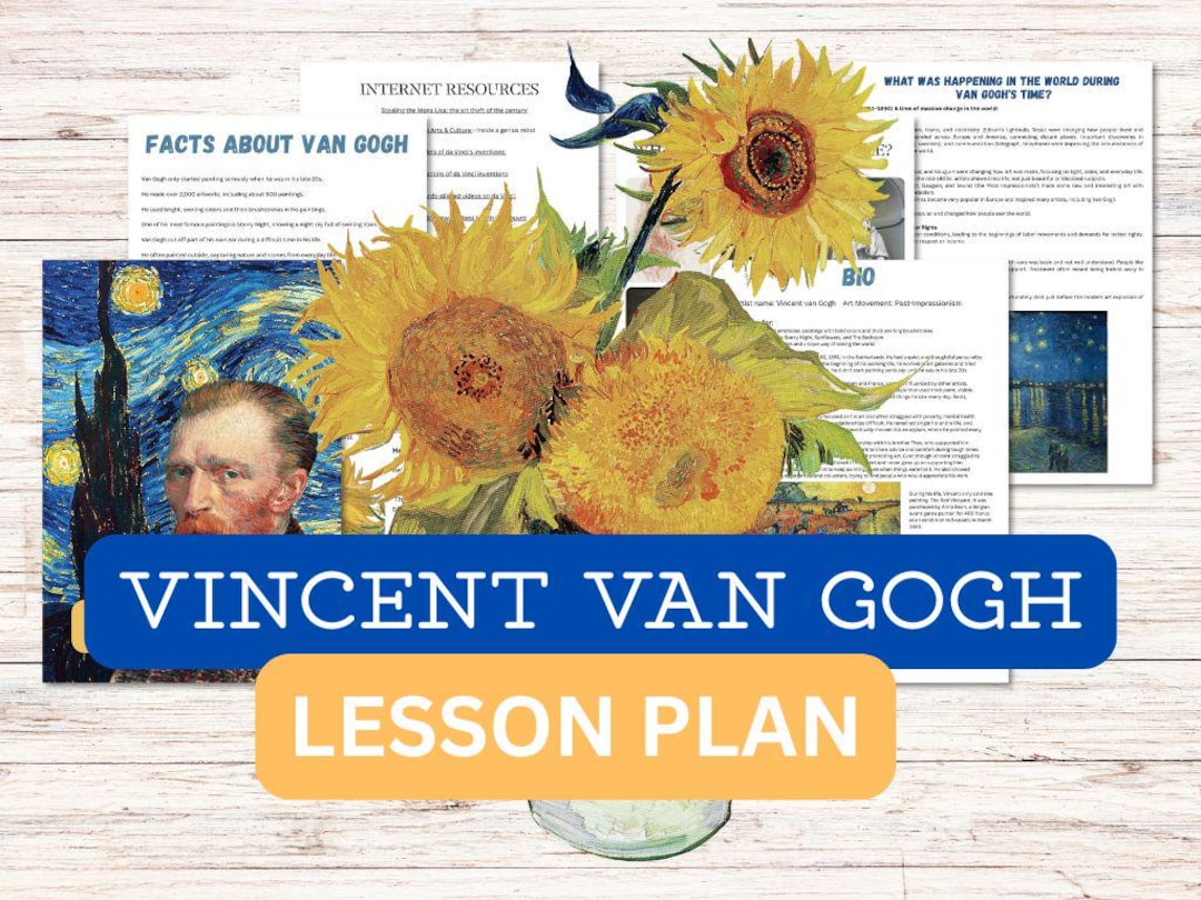 Van Gogh Art Lesson: Printable Classroom Resource (32-page PDF Bundle ...