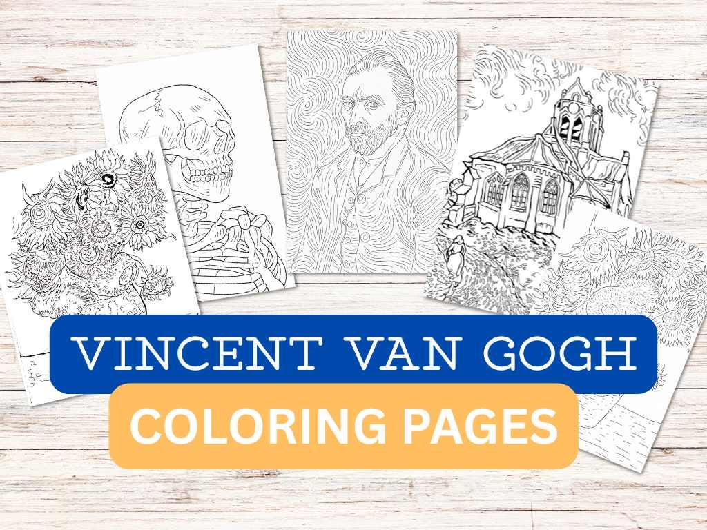 Vincent Van Gogh Printable Coloring Pages | Hand Drawn - Etsy