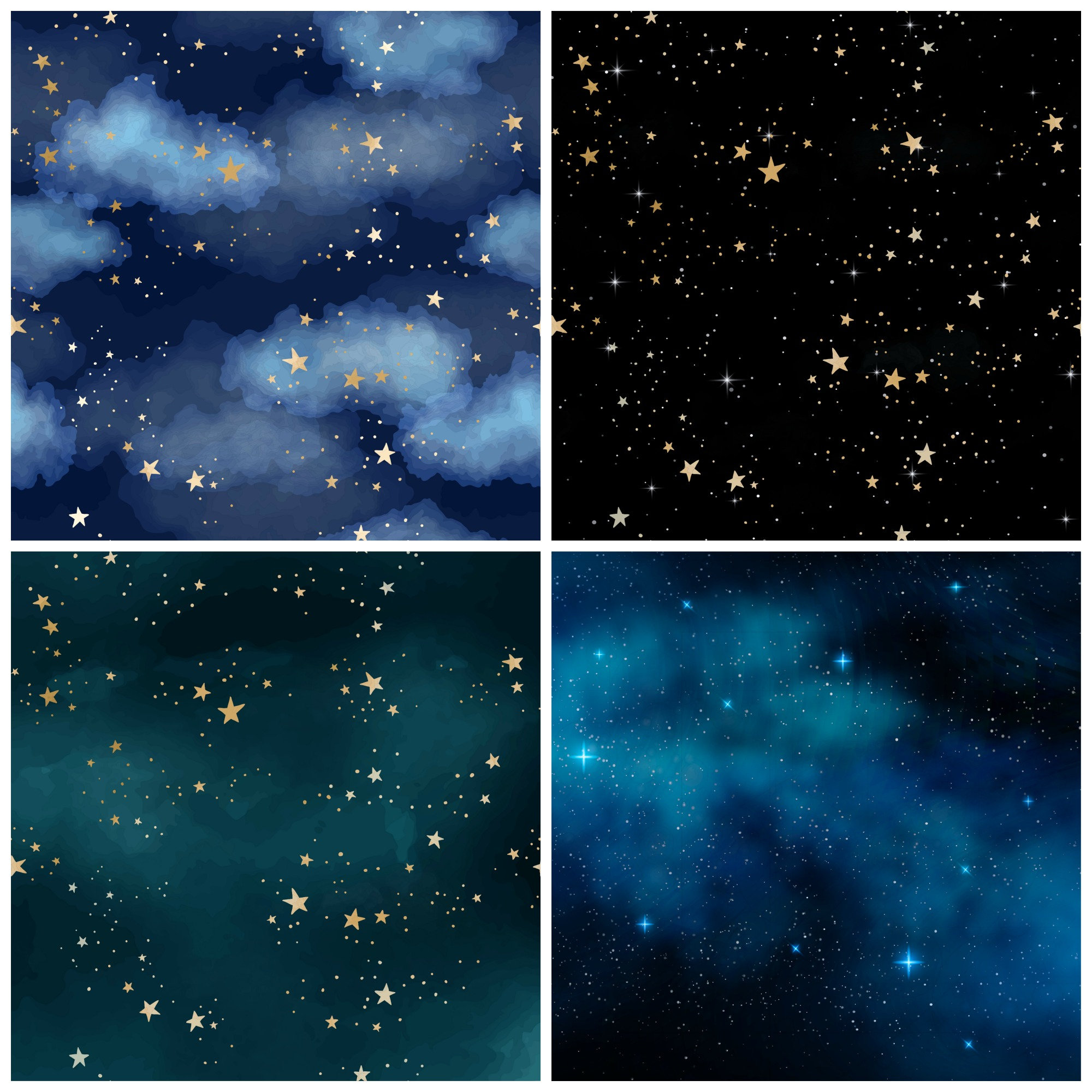 Night Sky Digital Paper: 12x12 Backgrounds, Stars (digital Download) - Etsy