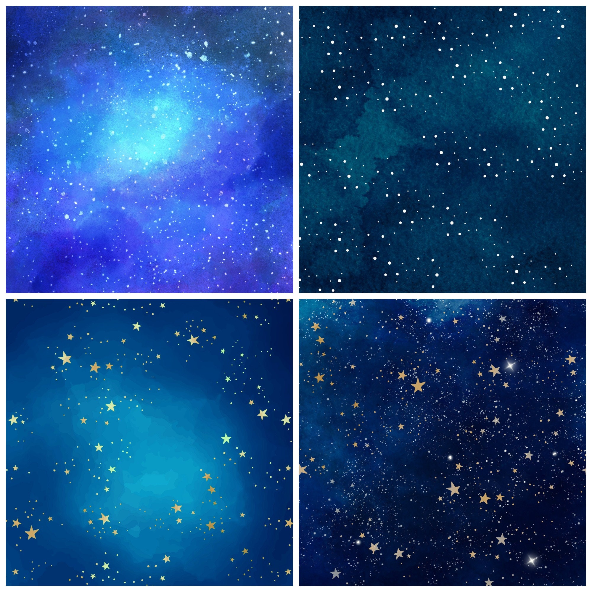 Night Sky Digital Paper: 12x12 Backgrounds, Stars (digital Download) - Etsy