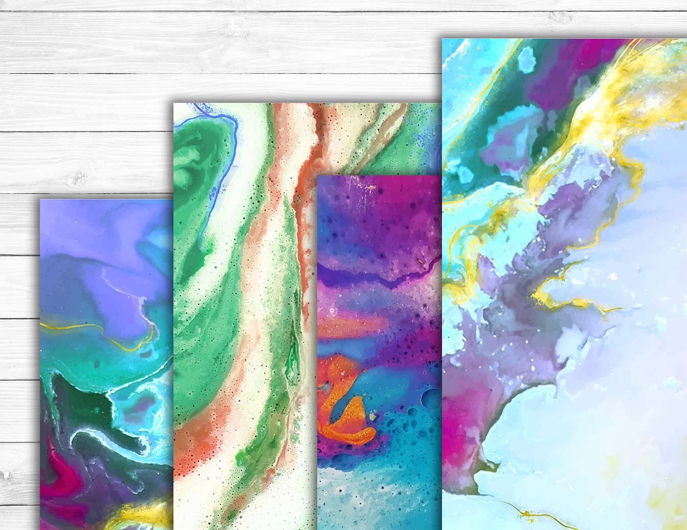 Acrylic Pour / Watercolor Digital Sheets 12x12 Digital - Etsy