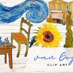 Van Gogh Paintings Clipart: Art History Collage Elements (20 PNG Files ...