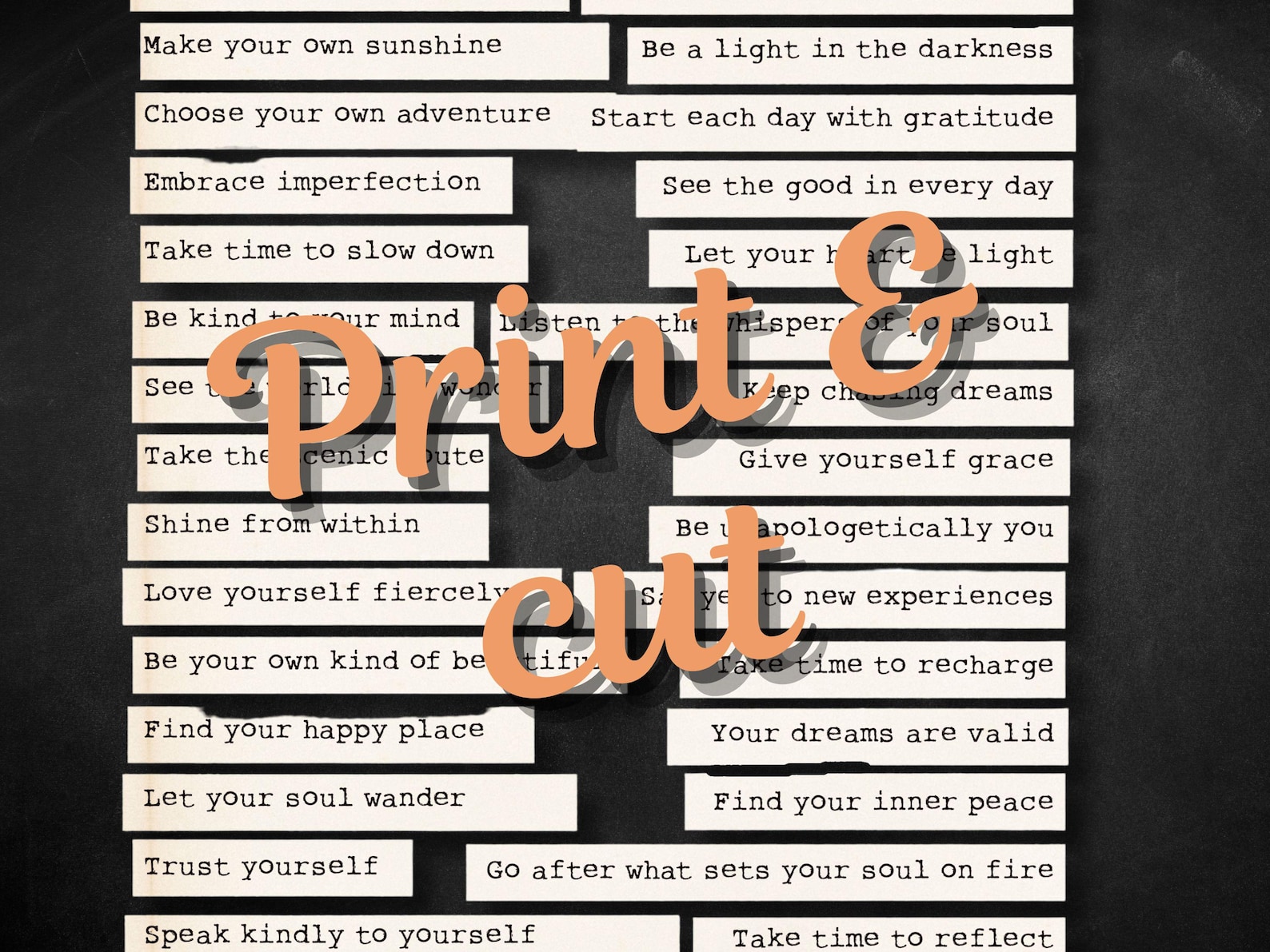 Vintage Inspirational Words - Junk Journal Embellishments (digital ...