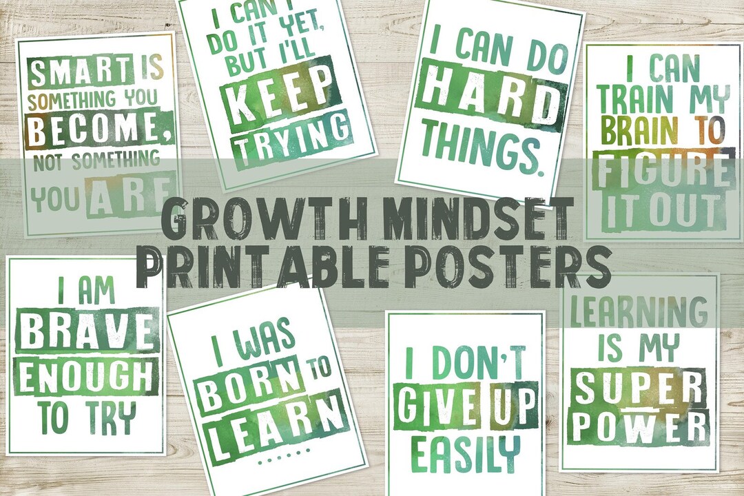 Encourage Perseverance and Positivity With Printable Growth Mindset ...