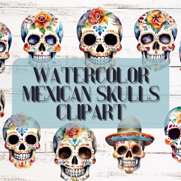 Mexican Skull Clipart - Etsy