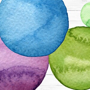 Watercolor Circles | Digital Clip Art | 300dpi .png Files | Transparent ...
