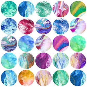 Acrylic Pour / Watercolor Digital Sheets, 12x12 Digital Papers, 66 ...