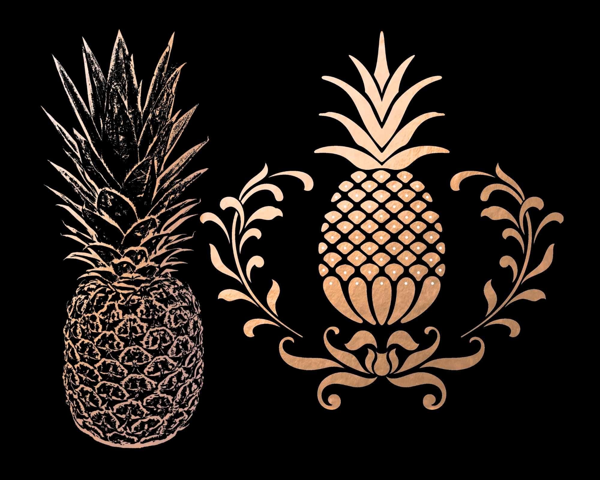 Digital Clip Art | Rose Gold Pineapples - Etsy
