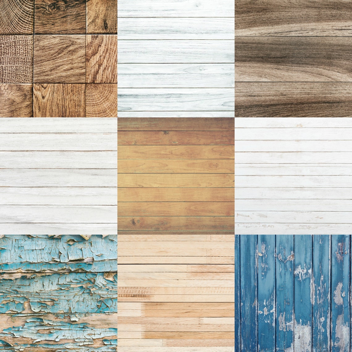 Wood and Chipped Paint Textures Digital Sheets, 12x12 Digital Papers ...