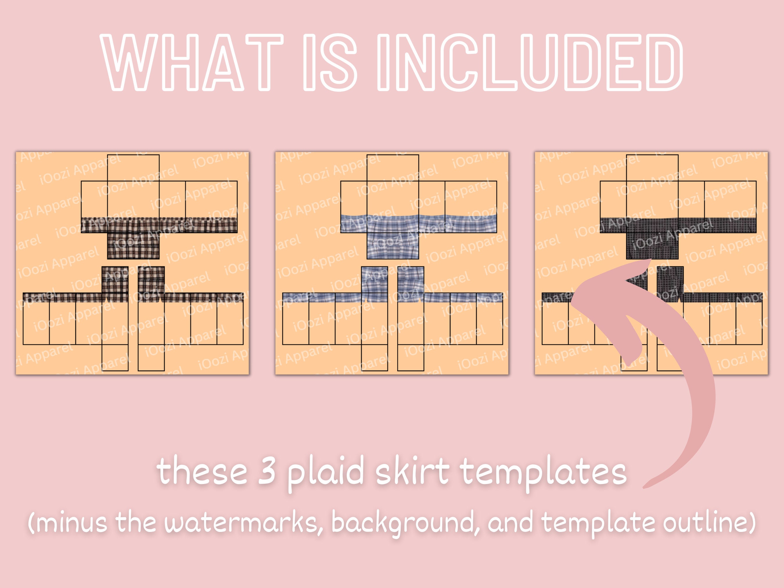 3 Pack Plaid Skirts - Roblox Clothing Templates - Digital Download ...