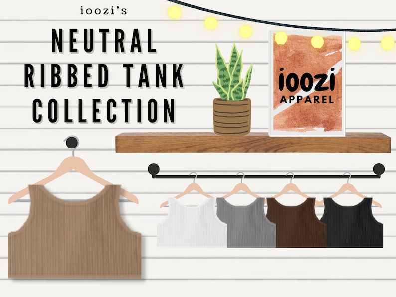 Roblox Neutral Ribbed Tank Top Collection Clothing Templates - Digital ...