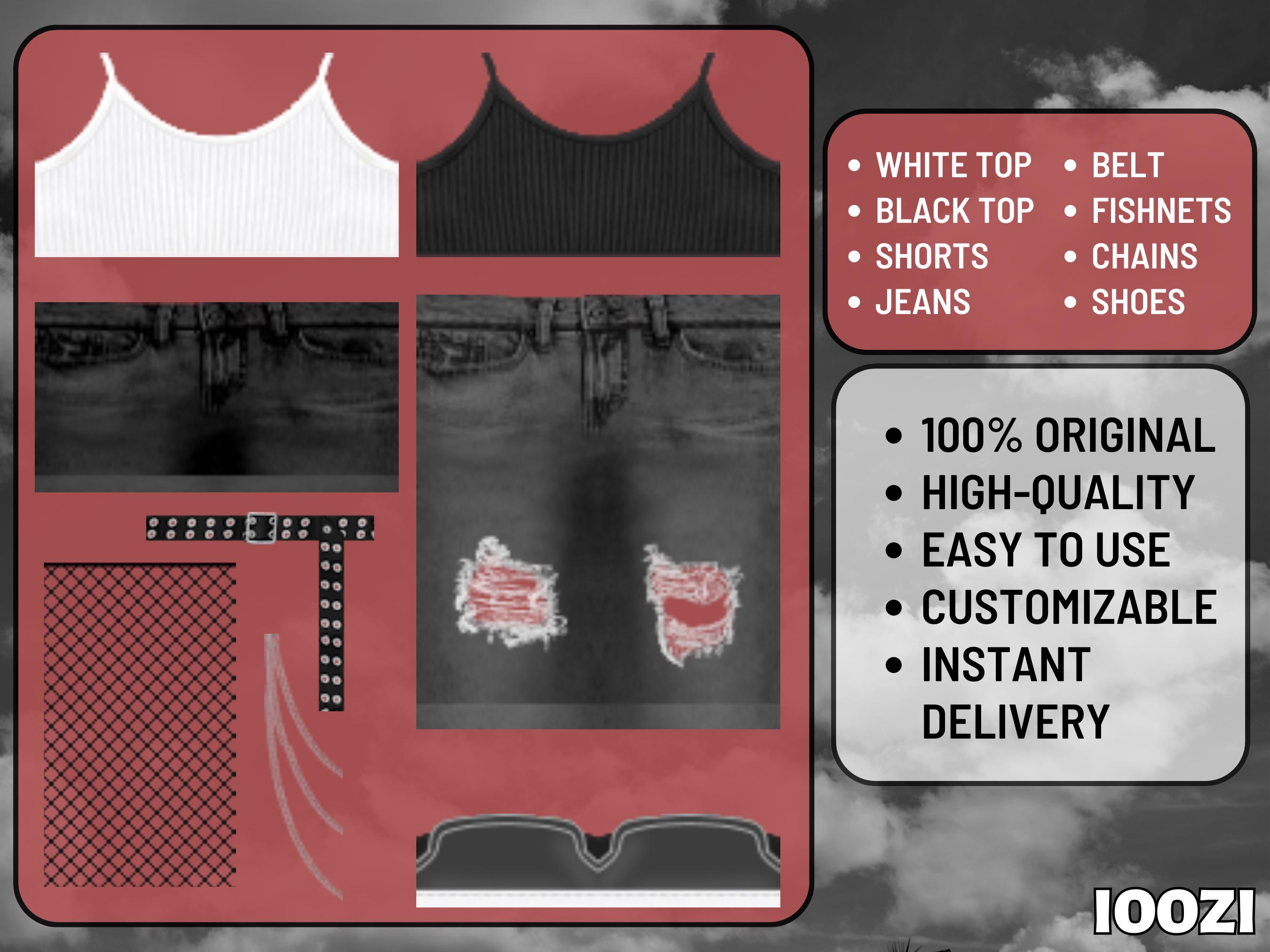 Emo Clothing Pack X8 - Roblox Clothing Templates - Digital Download ...