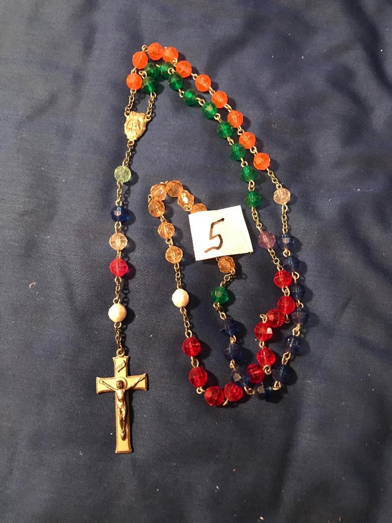 Multi Color Rosay Necklace/rosary Beads Necklace /prayer Beads Necklace ...
