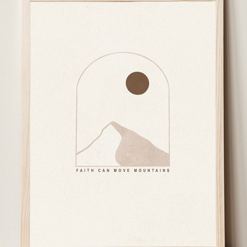 Faith Can Move Mountains Print Minimalist Christian Wall Art - Etsy