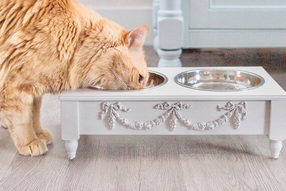 Farmhouse Elevated CAT Feeder Raised Feeding Stand Bowls | Etsy