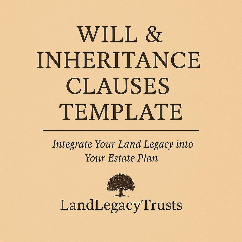 Will & Inheritance Clauses Template (editable Docx) | Land Legacy ...
