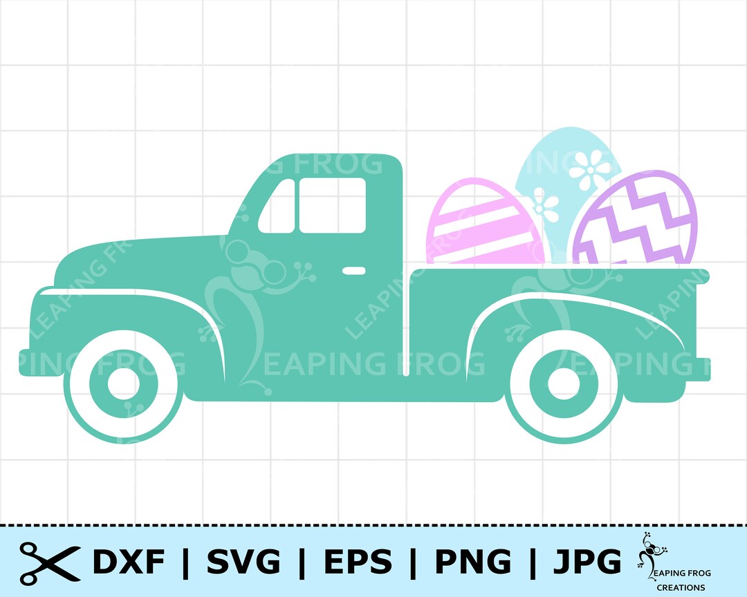Easter Truck SVG. Cricut, Silhouette Cut Files, Layered. Vintage, Retro ...