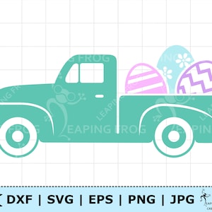Easter Truck SVG. Cricut, Silhouette Cut Files, Layered. Vintage, Retro ...