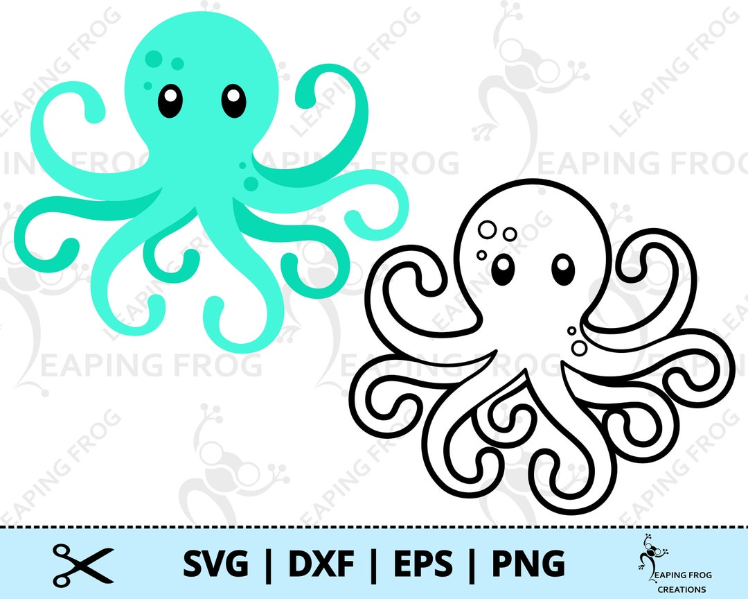 Octopus SVG. PNG. Cricut Cut Files, Layered. Silhouette Files. Water ...