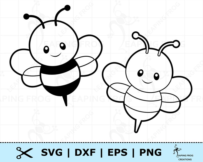 Cute Bumblebee SVG PNG DXF Eps. Cricut Cut Files Silhouette. - Etsy