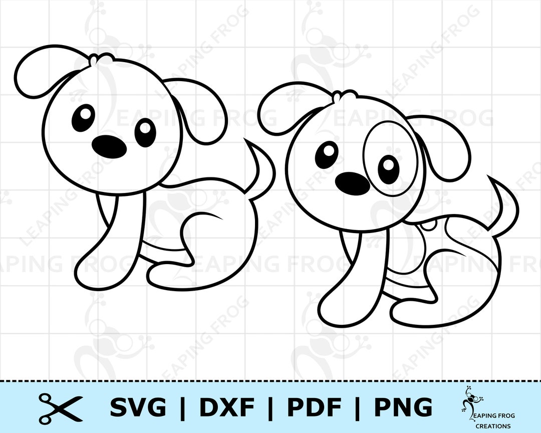 Cute Puppy Dog SVG, PNG, DXF. Cricut, Silhouette Cut Files. Puppy ...