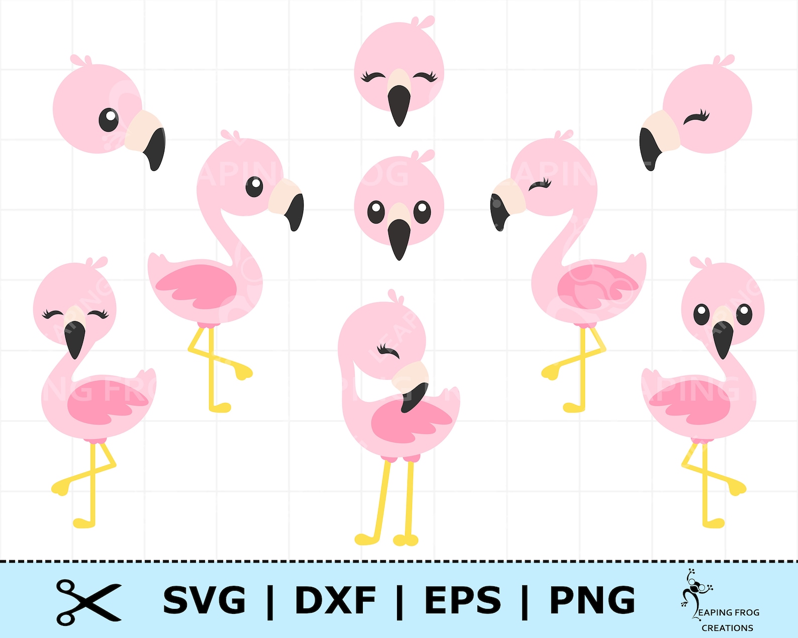 Flamingo SVG. Bundle Set. Cricut Cut files layered. | Etsy