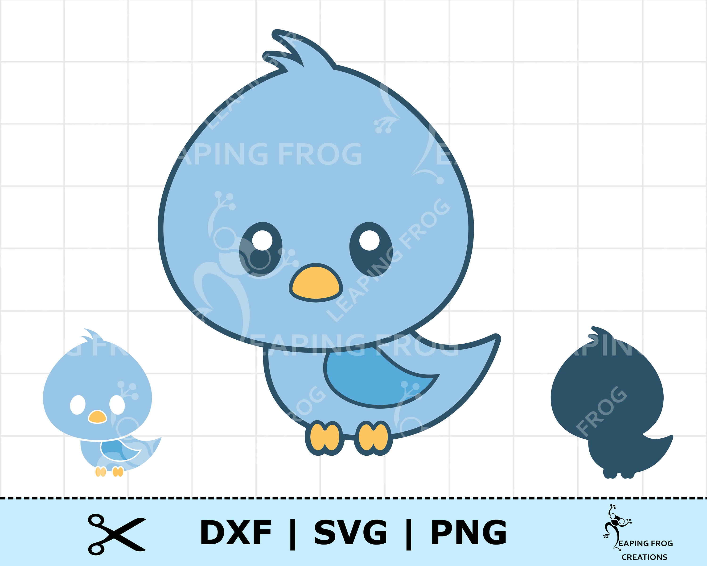 Cute Bird SVG PNG DXF. Whole Image & Layered Files. Silhouette, Cricut ...