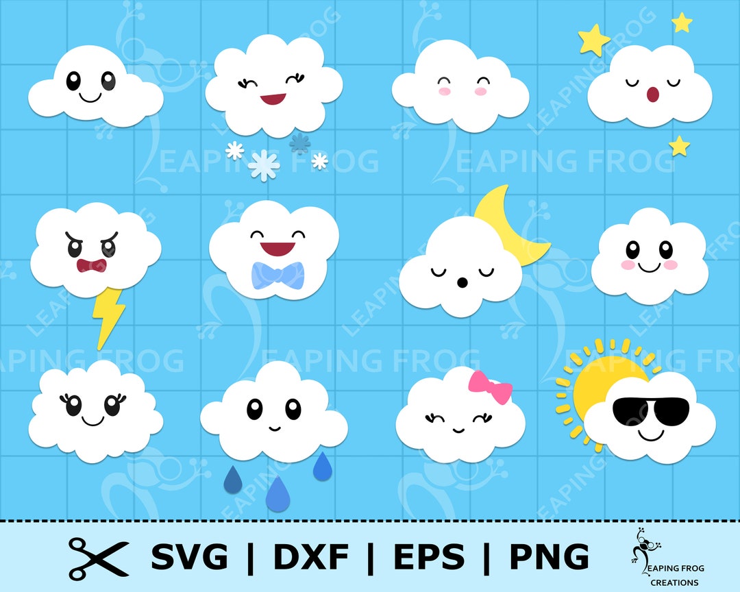 Clouds SVG. PNG. Mix & Match! Cricut Cut Files, Layered Files ...