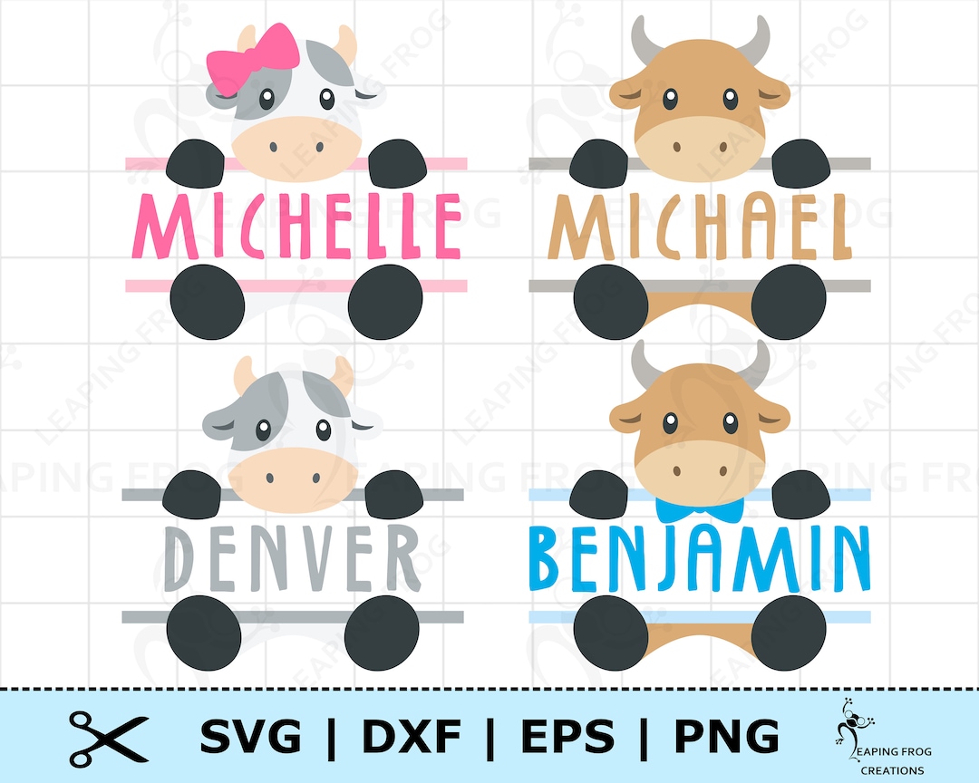 Cow Monogram SVG. PNG. 4 Versions! Cricut Cut Files, Layered Files ...