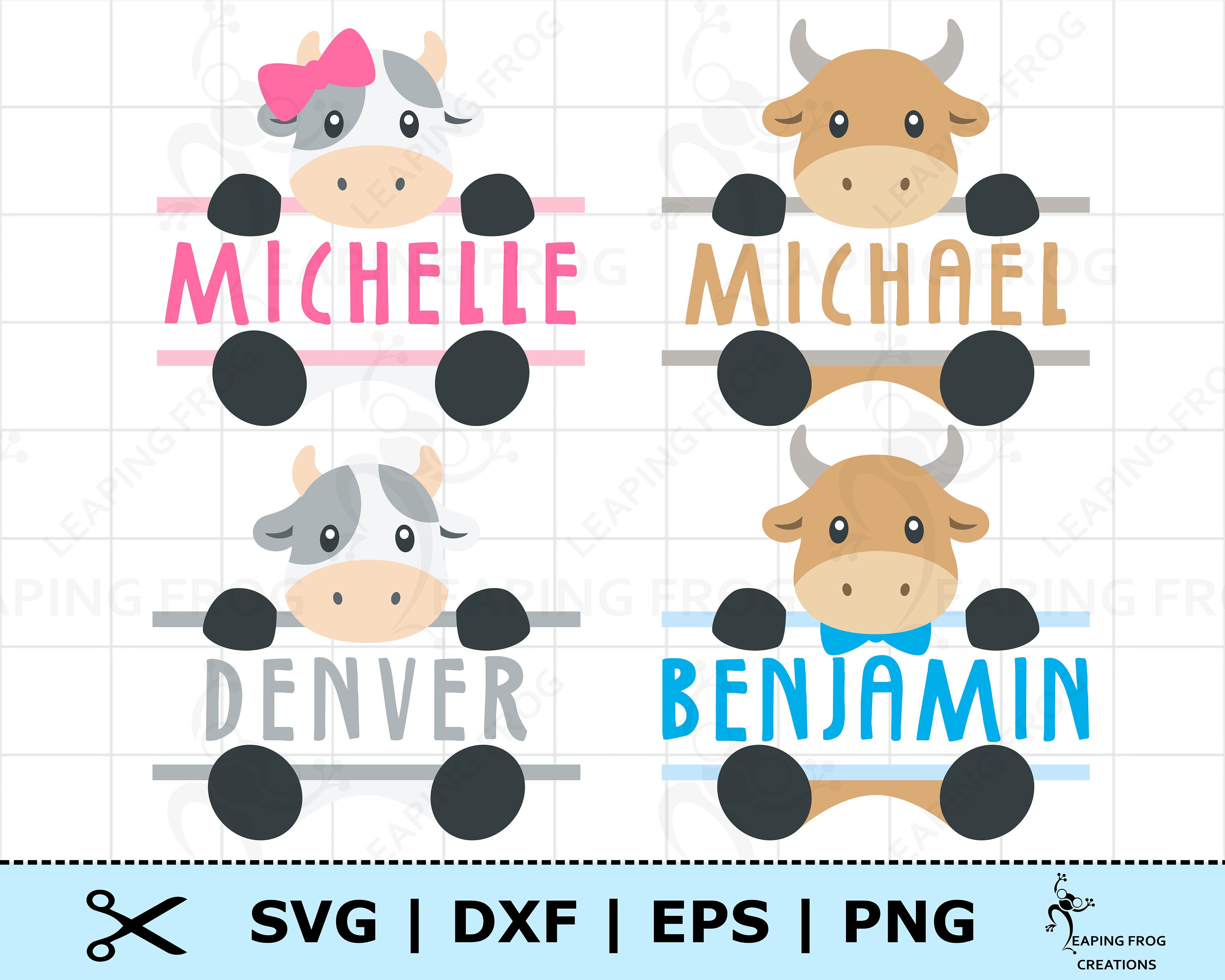Cow Monogram SVG. PNG. 4 Versions Cricut Cut Files Layered - Etsy UK