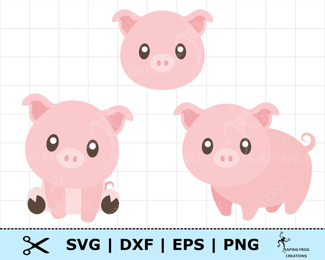Cute Pig Bundle Svg. Cricut Cut Files, Silhouette. Layered Files ...