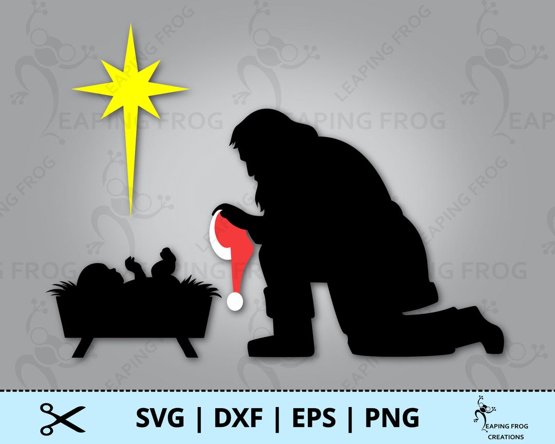 Santa Nativity Scene SVG. PNG. Cricut Cut Files, Silhouette, Cameo ...